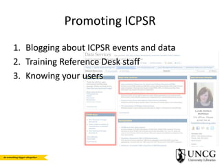 Promoting ICPSR @ UNCG | PPT