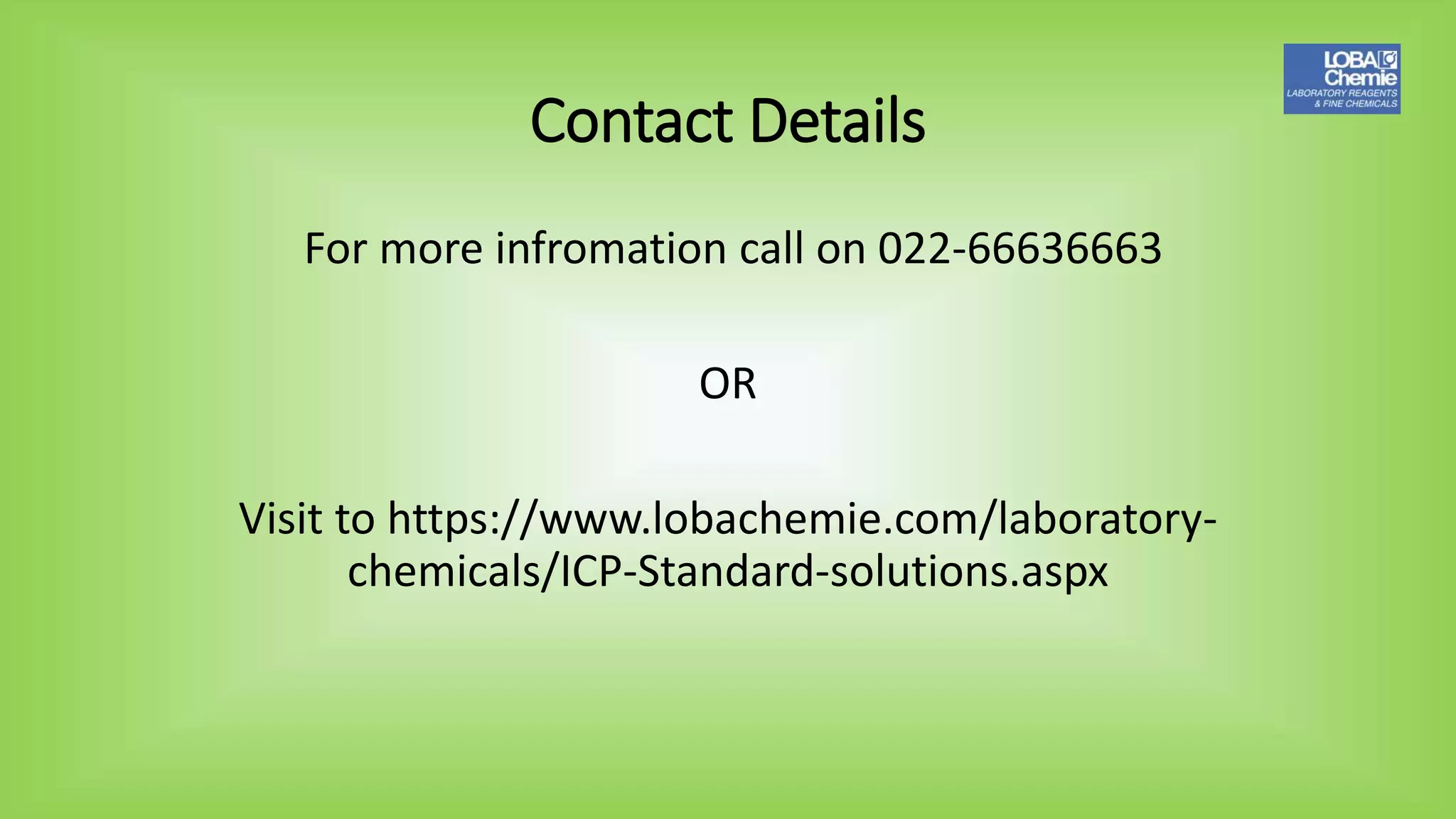 ICP Standard Solutions from Loba Chemie | PPT