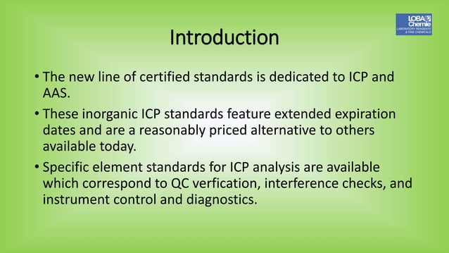 ICP Standard Solutions from Loba Chemie | PPTX
