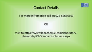 ICP Standard Solutions from Loba Chemie | PPTX