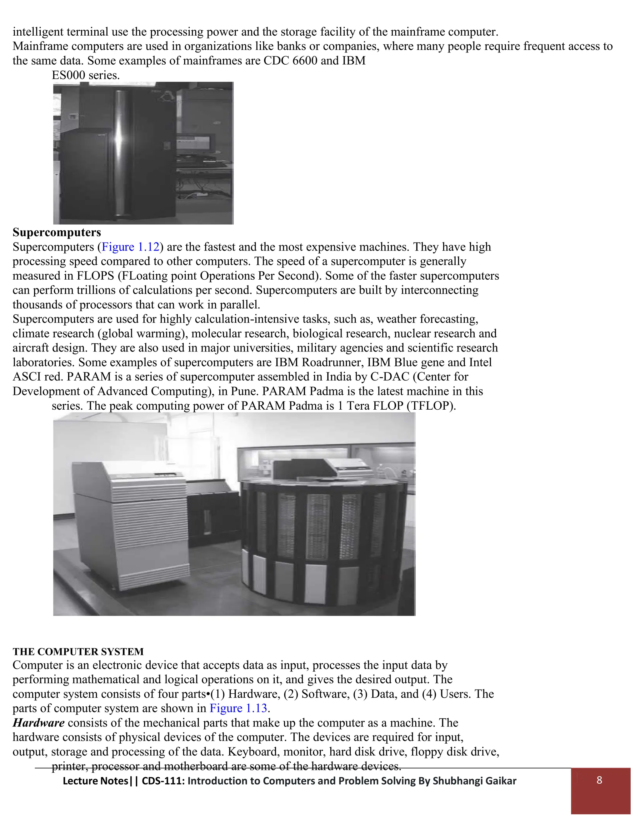 Introduction To Computer Unit 1 Notespdf 0728