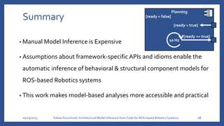 Architectural Model Inference From Code For ROS-Based Robotics Systems | PPT