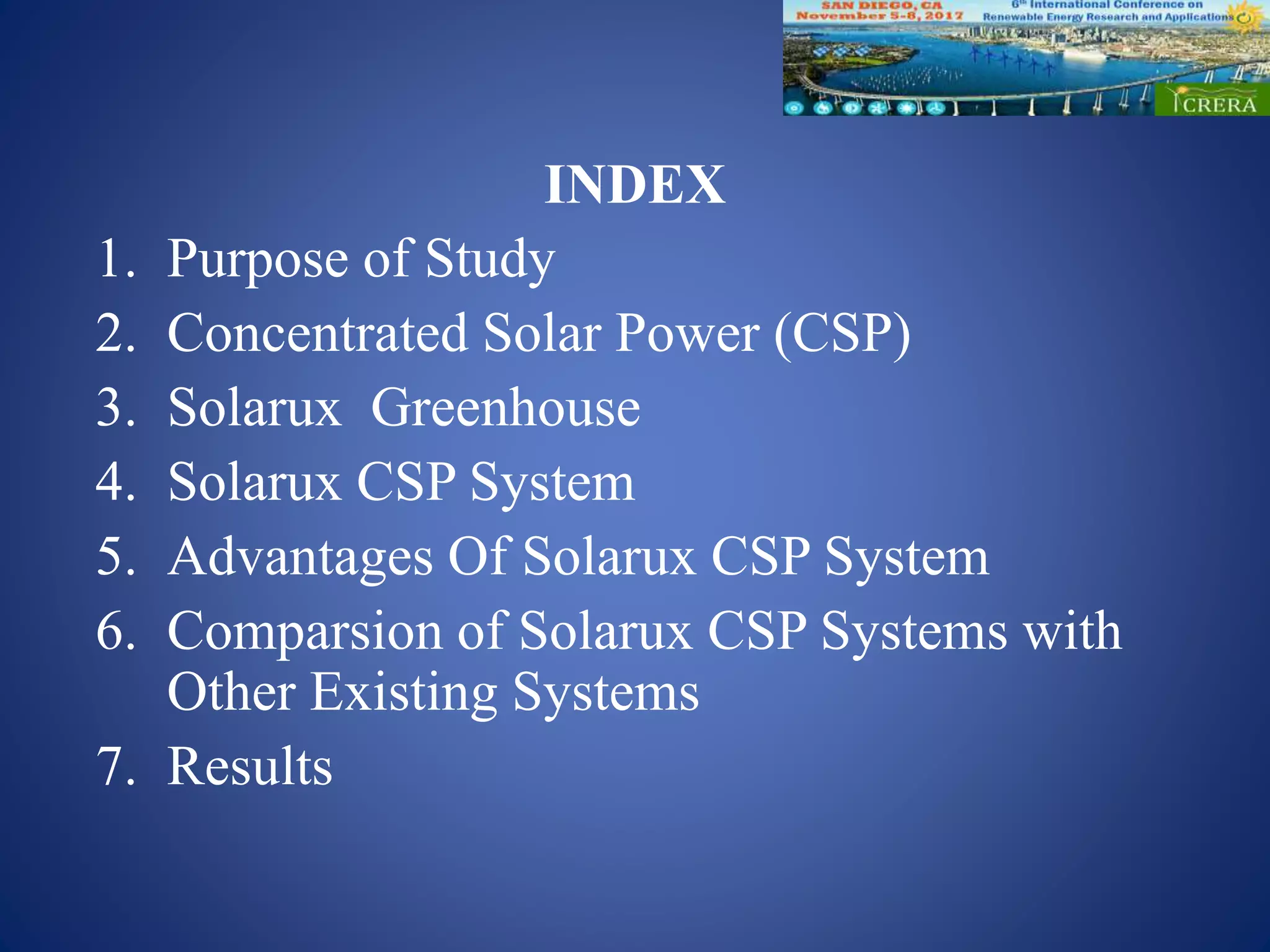 Solarux CSP System Concentraded Solar Power | PPTX