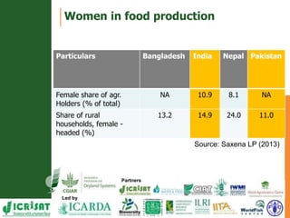 Gender Research Strategy for Dryland Systems in South Asia | PPT