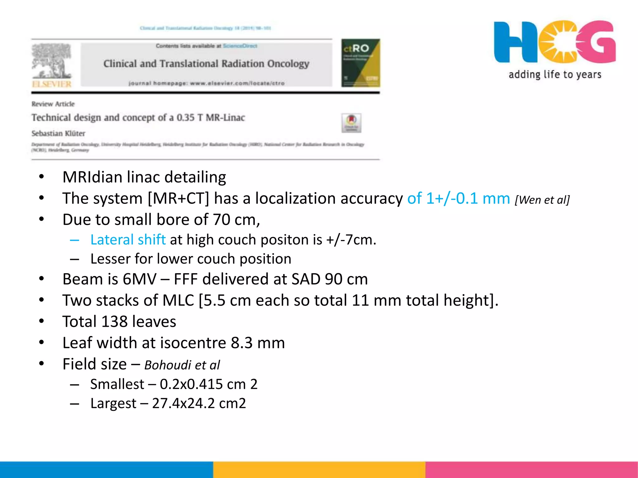Rrecent advances in linear accelerators [MR linac] | PPTX
