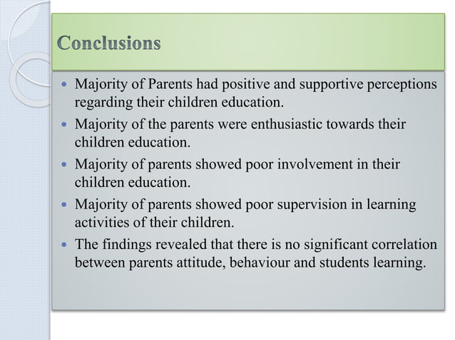 Parents attitude and behavior towards their children learning | PPT