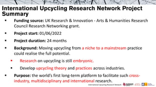 Promoting Upcycling through an International Research Network | PPT