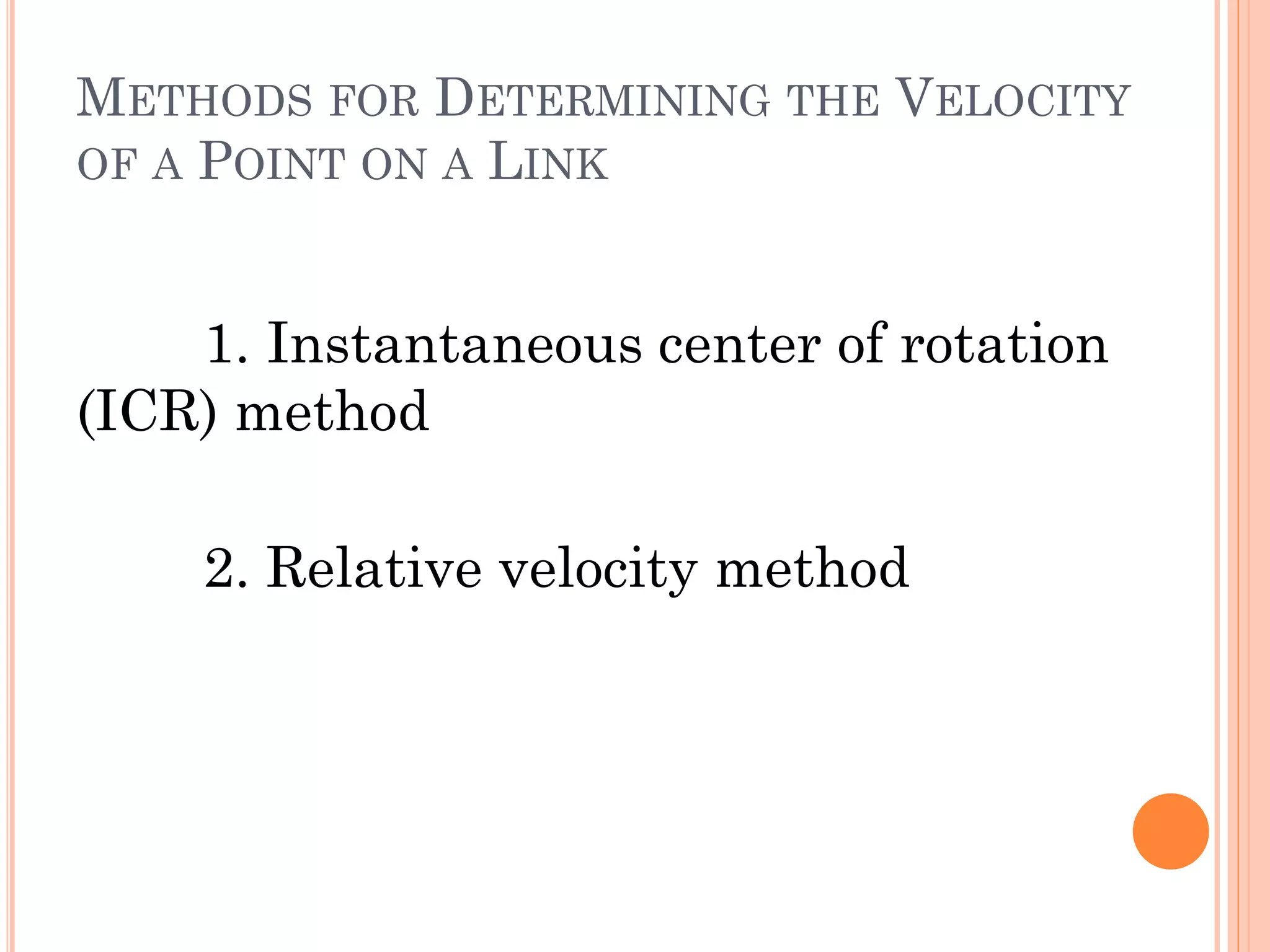 ICR Velocity Analysis Graphical Method, Theory of Machine | PDF