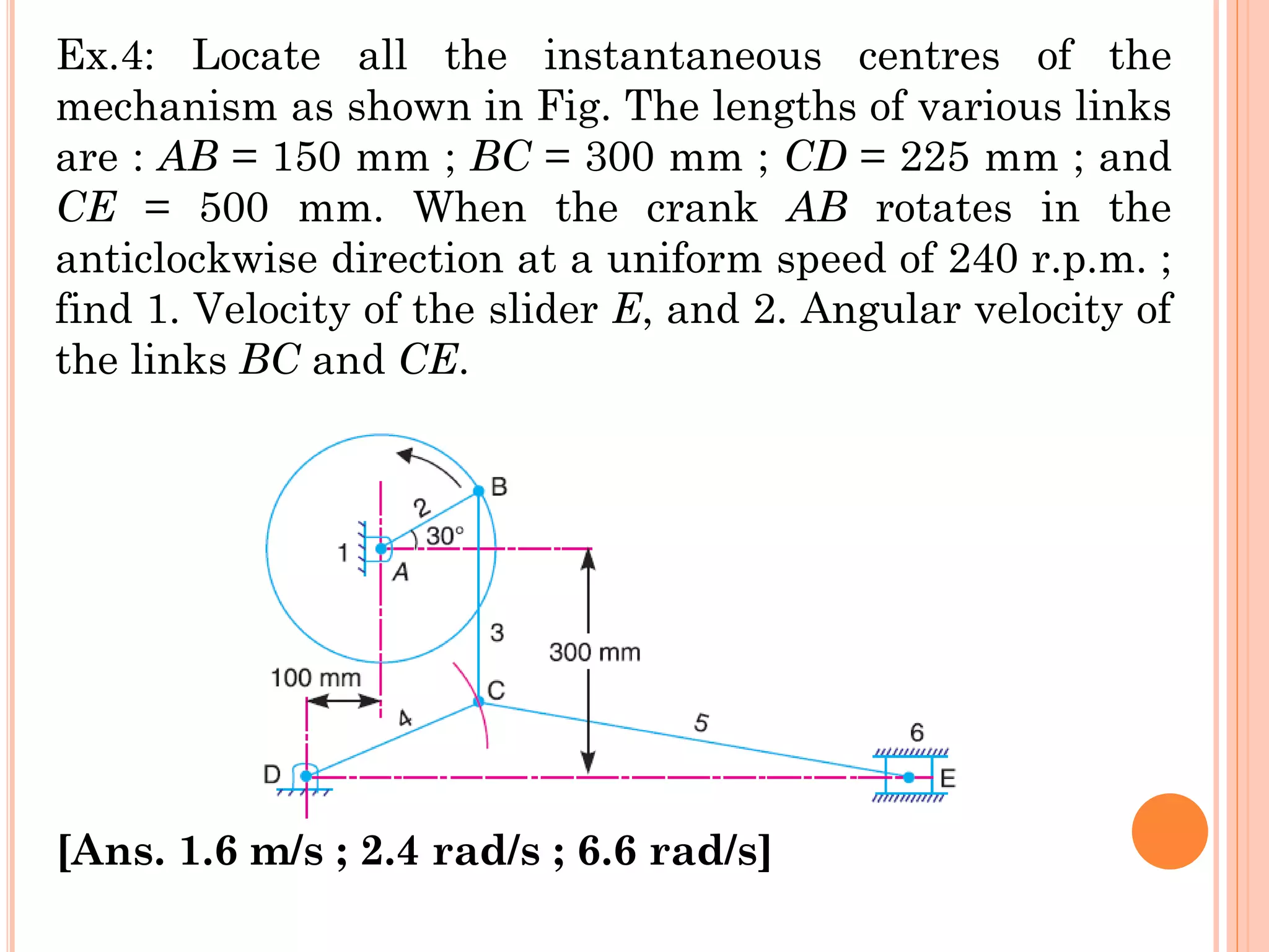 ICR Velocity Analysis Graphical Method, Theory of Machine | PDF