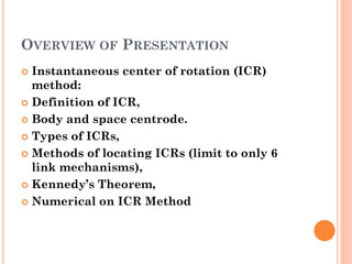 ICR Velocity Analysis Graphical Method, Theory of Machine | PDF