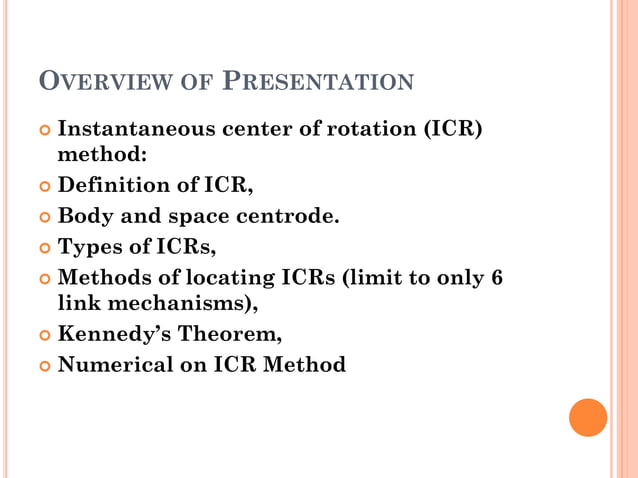 ICR Velocity Analysis Graphical Method, Theory of Machine | PDF
