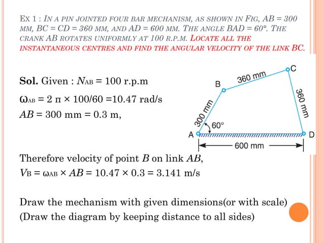 ICR Velocity Analysis Graphical Method, Theory of Machine | PDF