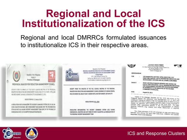ICS-AND-RESPONSE-CLUSTERSICS-AND-RESPONSE-CLUSTERS.pptx.pptx | Civil ...