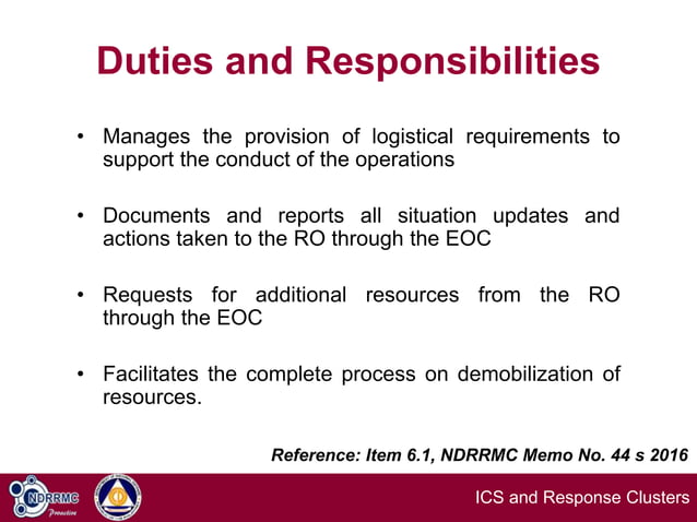 ICS-AND-RESPONSE-CLUSTERSICS-AND-RESPONSE-CLUSTERS.pptx.pptx | Civil ...
