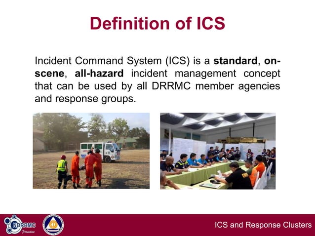 ICS-AND-RESPONSE-CLUSTERSICS-AND-RESPONSE-CLUSTERS.pptx.pptx | Civil ...