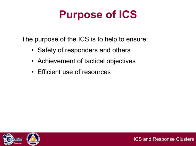 ICS-AND-RESPONSE-CLUSTERSICS-AND-RESPONSE-CLUSTERS.pptx.pptx | Civil ...