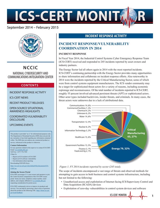 ICS CERT- Incidence Reports | PDF | Information and Network Security ...
