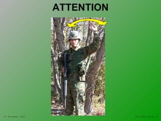 Army Hand And Arm Signals Powerpoint Movement Formations & Hand And