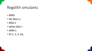 Planetary regolith and sulfur as a construction material: A case study ...