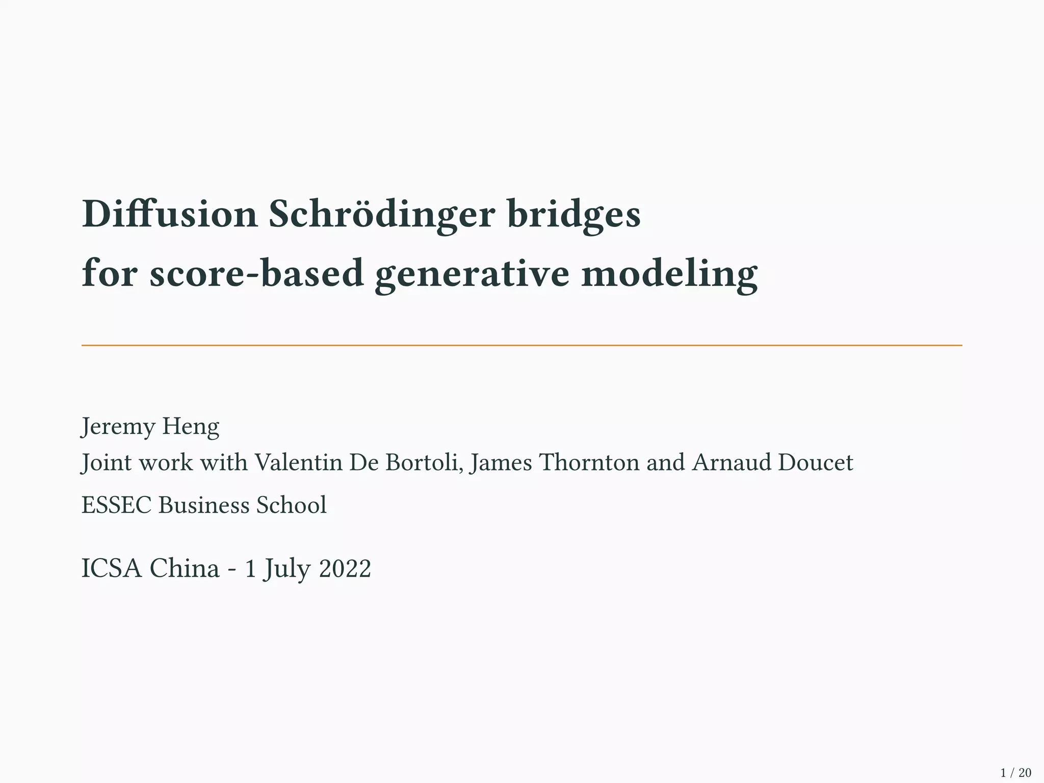 Diffusion Schrödinger bridges for score-based generative modeling | PDF