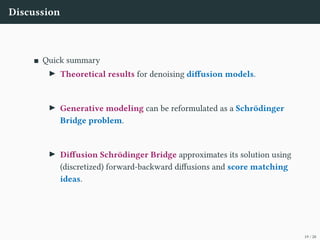 Diffusion Schrödinger bridges for score-based generative modeling | PPT