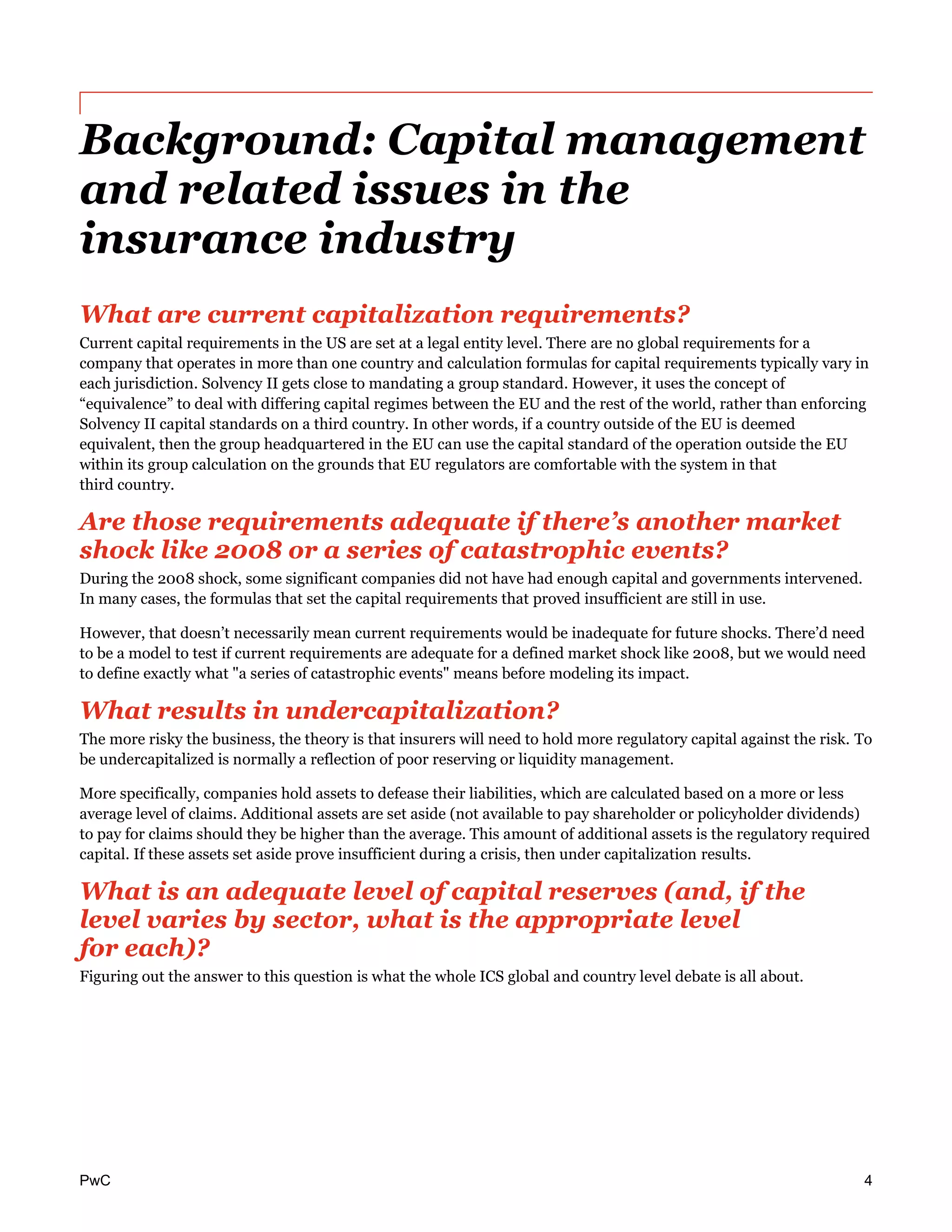 International Capital Standard (ICS) Background | PDF