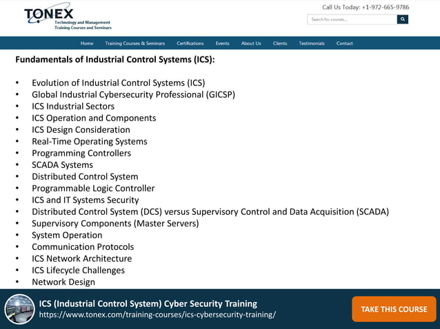ICS (Industrial Control System) Cybersecurity Training | PPT