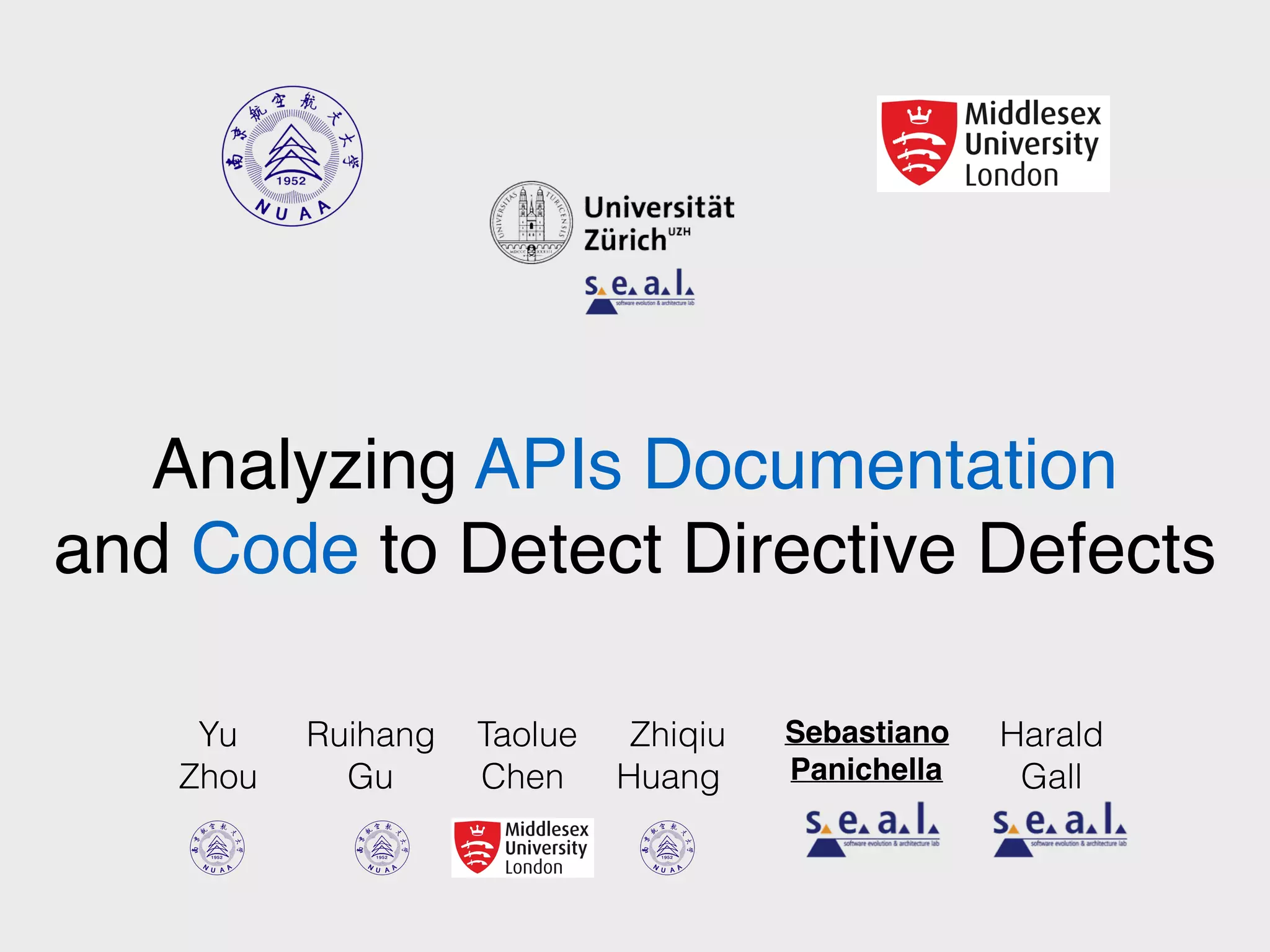 Analyzing APIs Documentation and Codeto Detect Directive Defects | PPT
