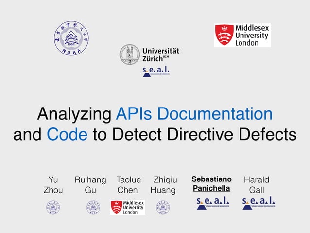 Analyzing APIs Documentation and Codeto Detect Directive Defects | PPT