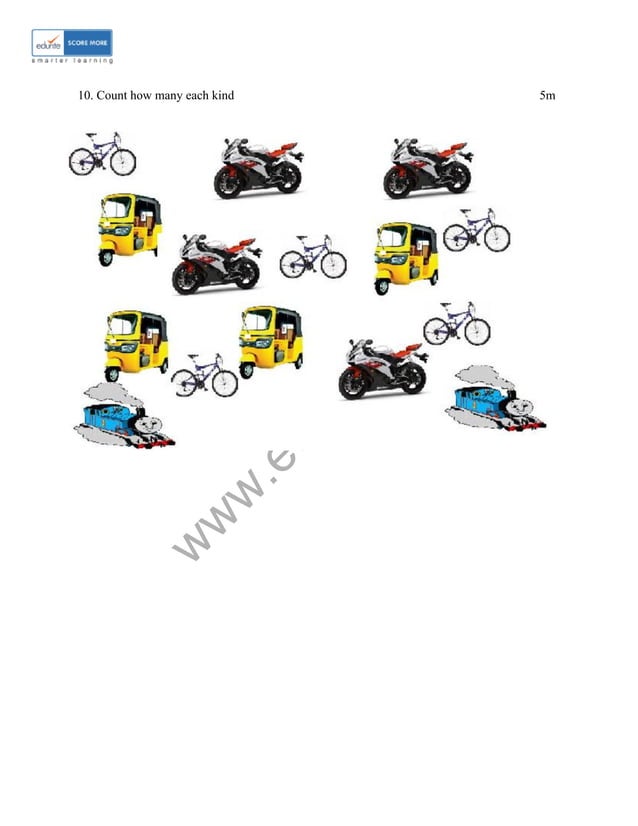 Class 1 ICSE Maths Sample Paper Model 3 | PDF