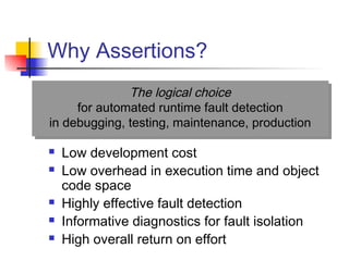 Assertions a Decade Later (invited talk at ICSE 2002) | PPT