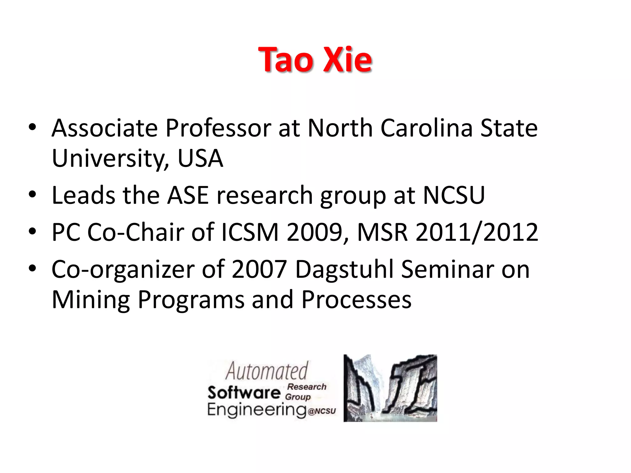 Mining Software Engineering Data | PPT