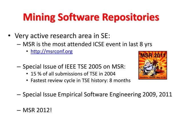 Mining Software Engineering Data | PPT