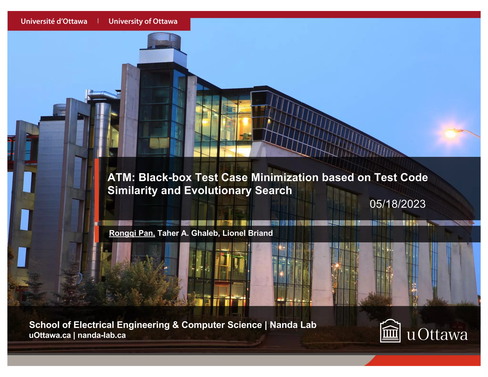 ATM: Black-box Test Case Minimization based on Test Code Similarity and ...