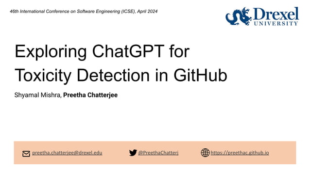 Exploring ChatGPT for Toxicity Detection in GitHub | PPT