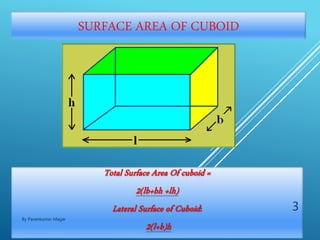 Icse class 7th surface area and volume | PPTX