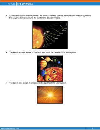 ICSE Class VIII Physics The Universe - TopperLearning | PDF