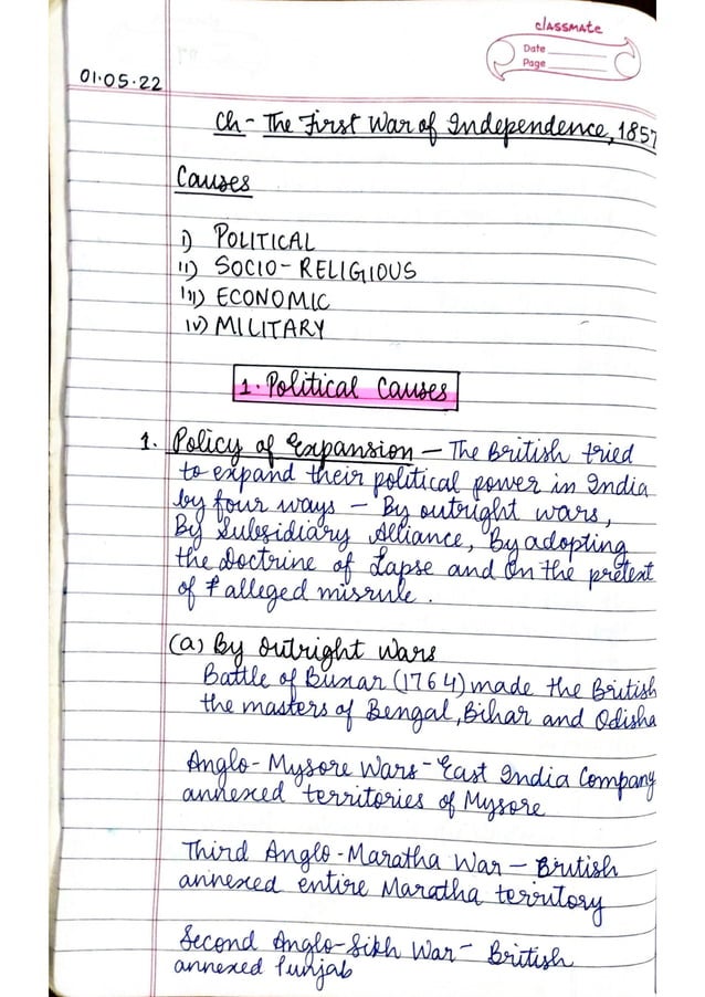 ICSE History and Civics Class X Handwritten Notes.pdf | Education