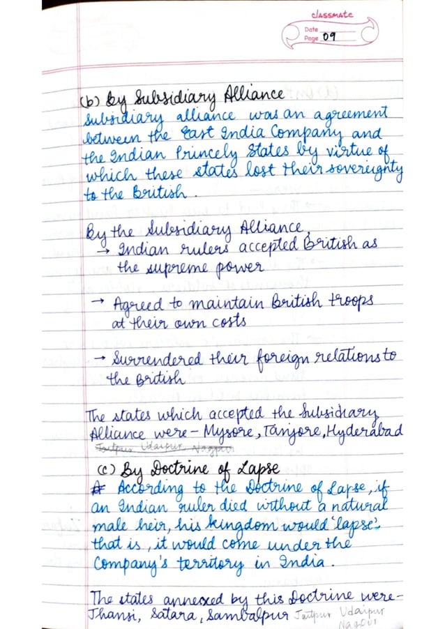 ICSE History and Civics Class X Handwritten Notes.pdf | Education