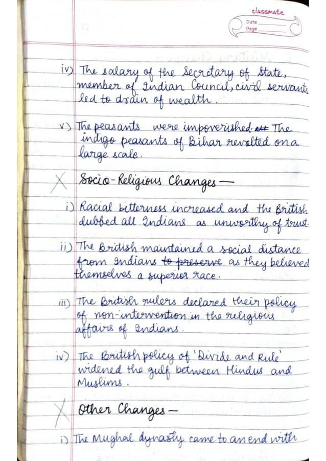 ICSE History and Civics Class X Handwritten Notes.pdf | Education