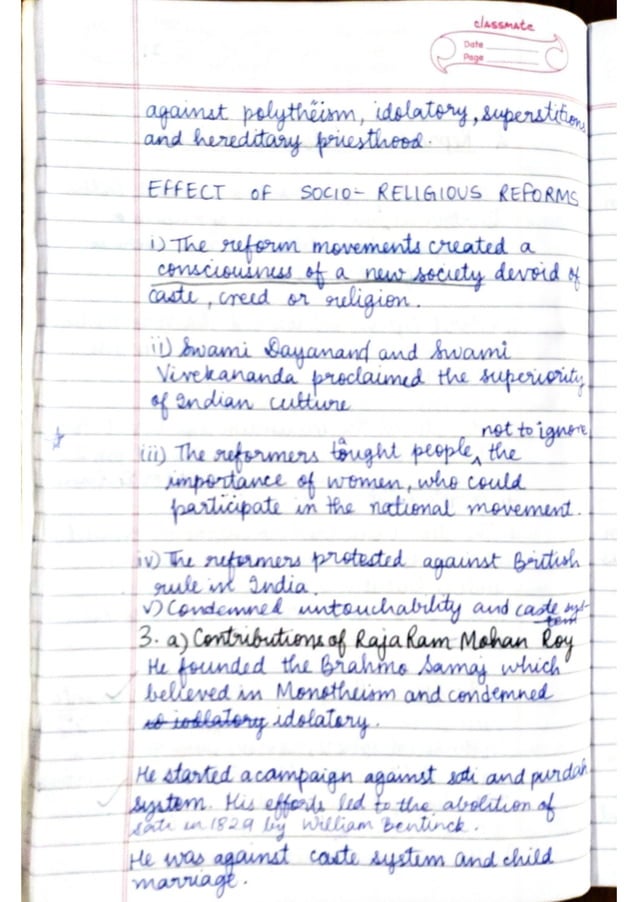 ICSE History and Civics Class X Handwritten Notes.pdf | Education