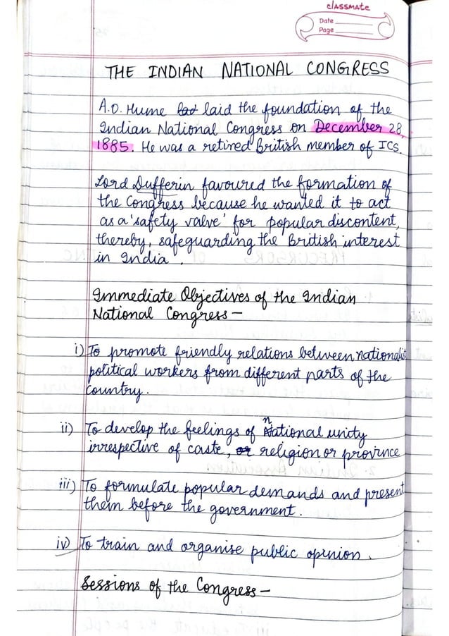 ICSE History and Civics Class X Handwritten Notes.pdf | Education