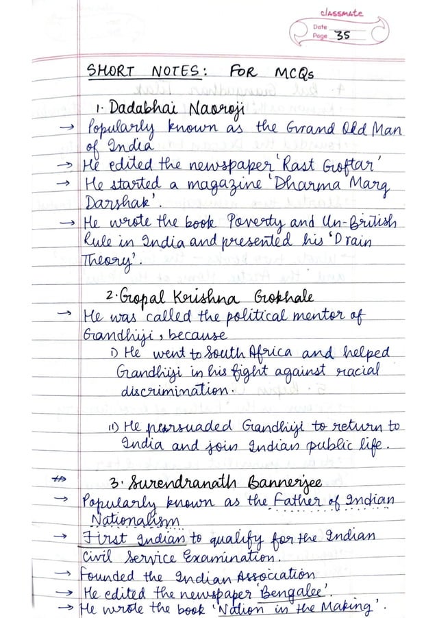 ICSE History and Civics Class X Handwritten Notes.pdf | Education