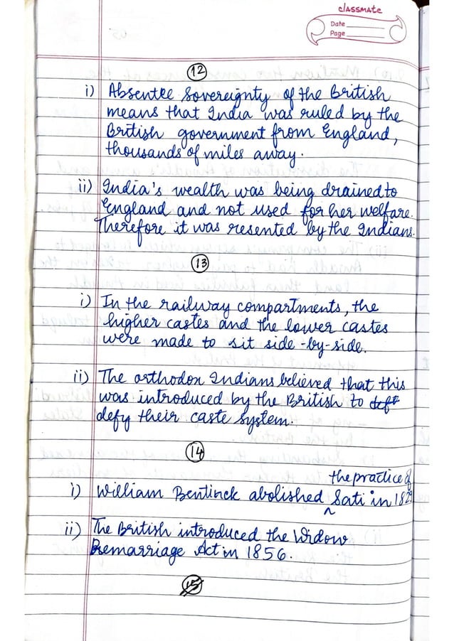 ICSE History and Civics Class X Handwritten Notes.pdf | Education