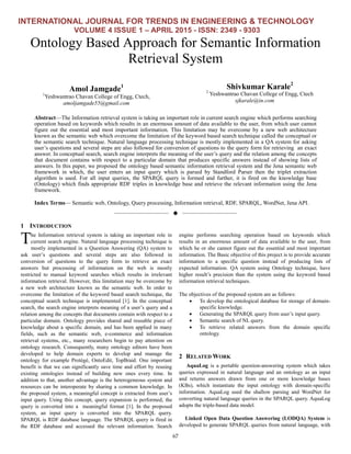 Ontology Based Approach for Semantic Information Retrieval System | PDF