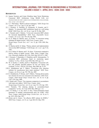 Performance Analysis of Input Vector Monitoring Concurrent Built In Self Repair and Diagnosis | PDF