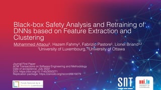 Black-box Safety Analysis and Retraining of DNNs based on Feature Extraction and Clustering | PDF