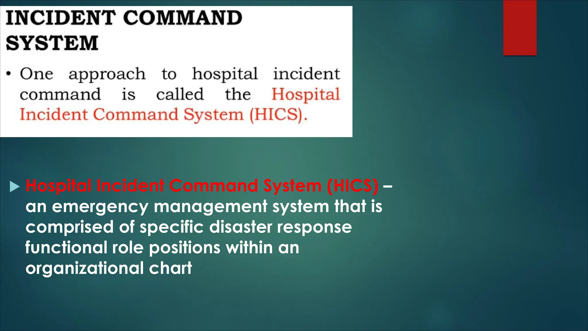 incident command system, hospital incident command system | PDF