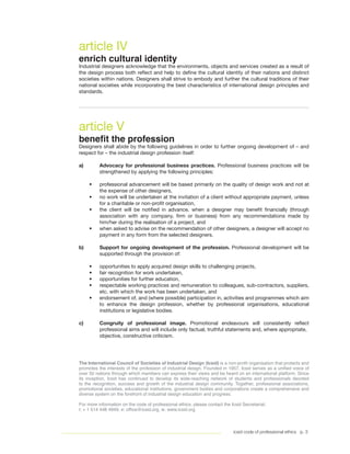 Código de la ética profesional del diseñador ICSID (original) | PDF