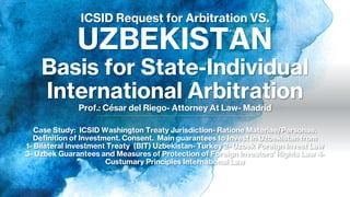 Icsid uzbekistan investment arbitration | PPT
